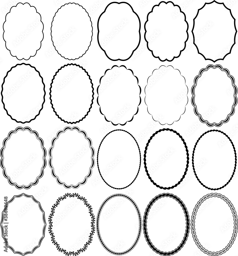frames oval Stock Vector | Adobe Stock