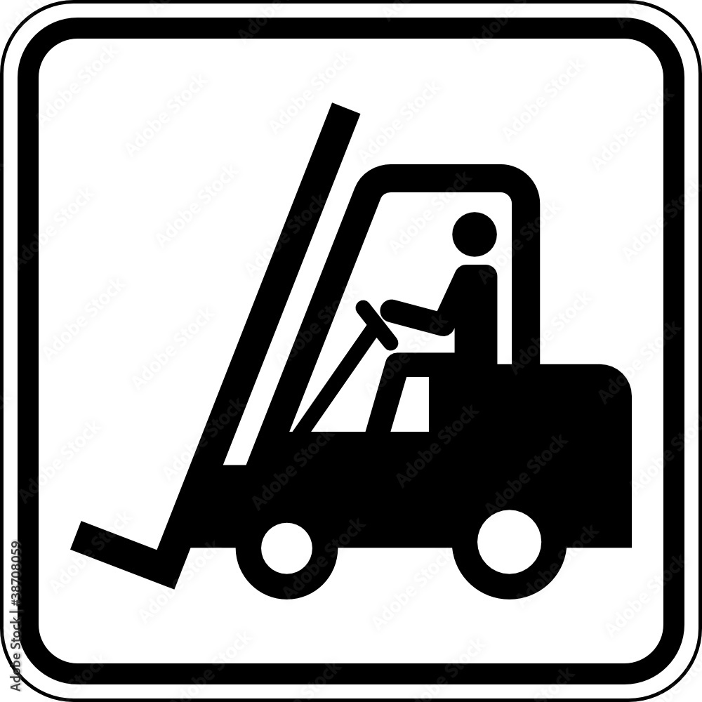 Gabelstapler Flurförderzeug Schild Zeichen Symbol 스톡 벡터 | Adobe Stock