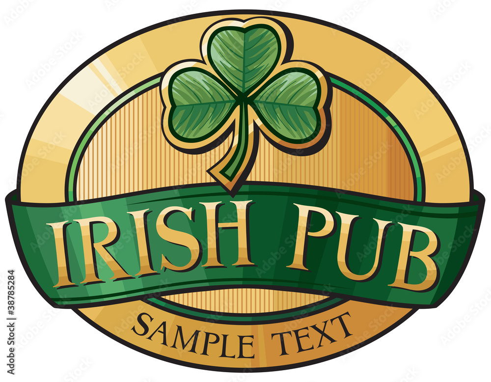 irish pub label design Stock Vector | Adobe Stock