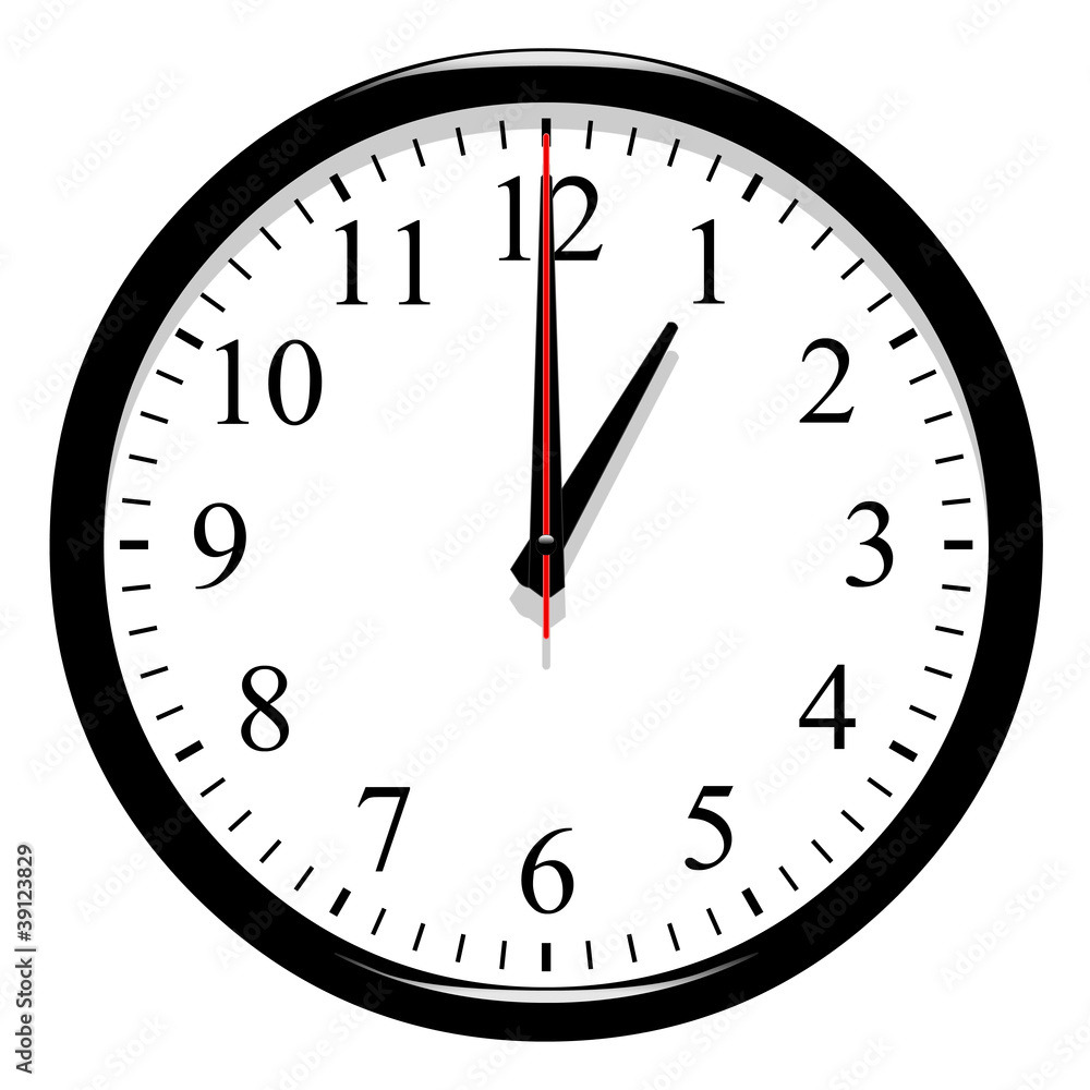 Illustration Stock Horloge - 1 heure | Adobe Stock