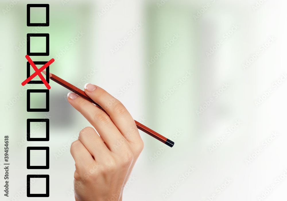 Check list with red mark Stock Illustration | Adobe Stock