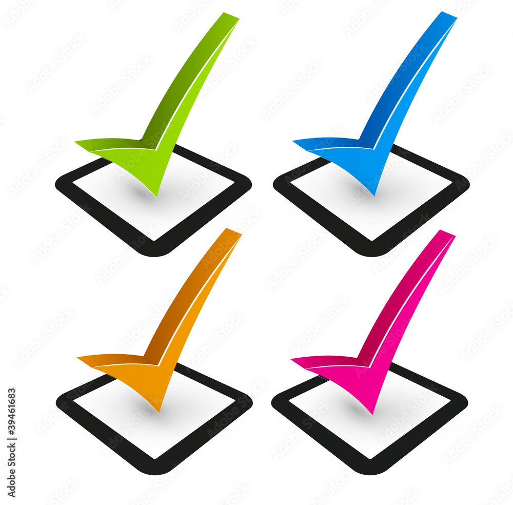 illustration of check mark and check box Stock Vector | Adobe Stock