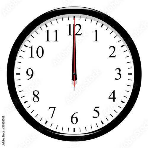 Horloge - 12 heure précise Illustration Stock | Adobe Stock