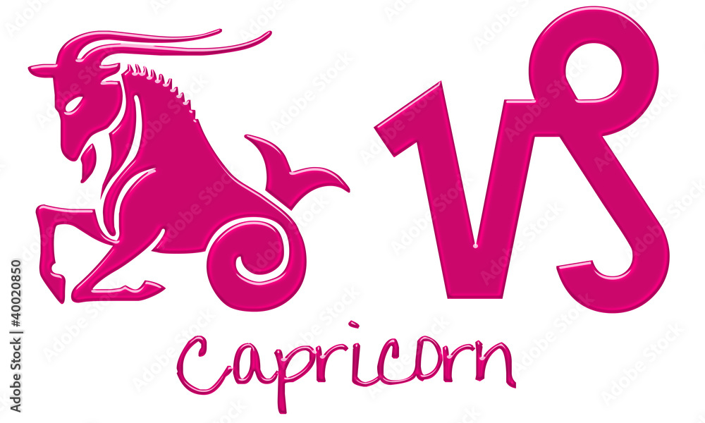 Capricorn Zodiac Signs - Hot Pink Stock Illustration | Adobe Stock