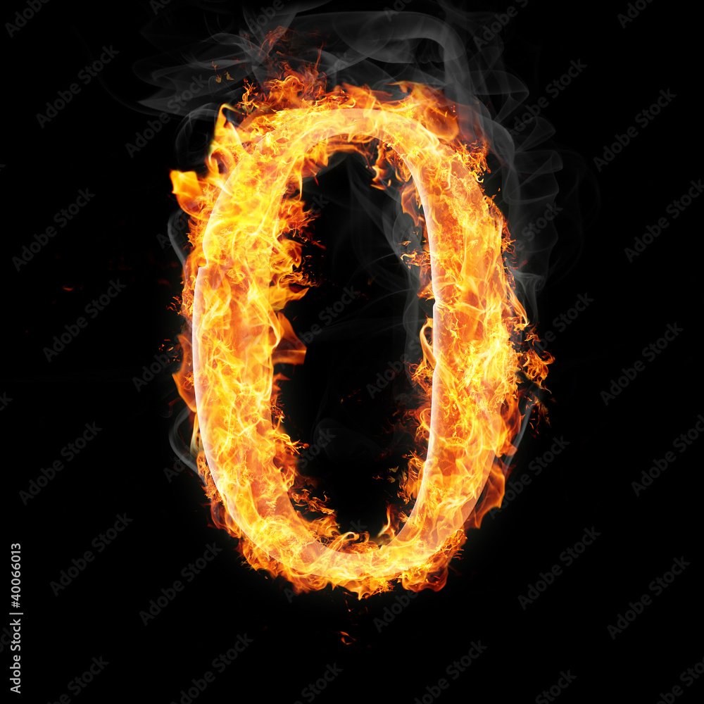 Fonts, numbers and symbols in fire for different purposes Stock Photo ...