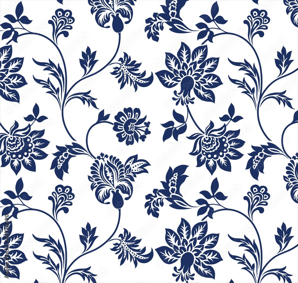 traditional floral pattern, textile design , royal India Stock Vector ...