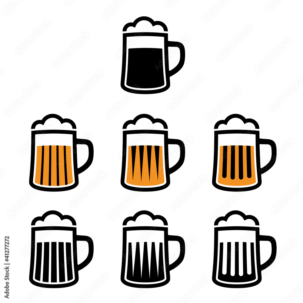 vector beer mug symbols Stock Vector | Adobe Stock
