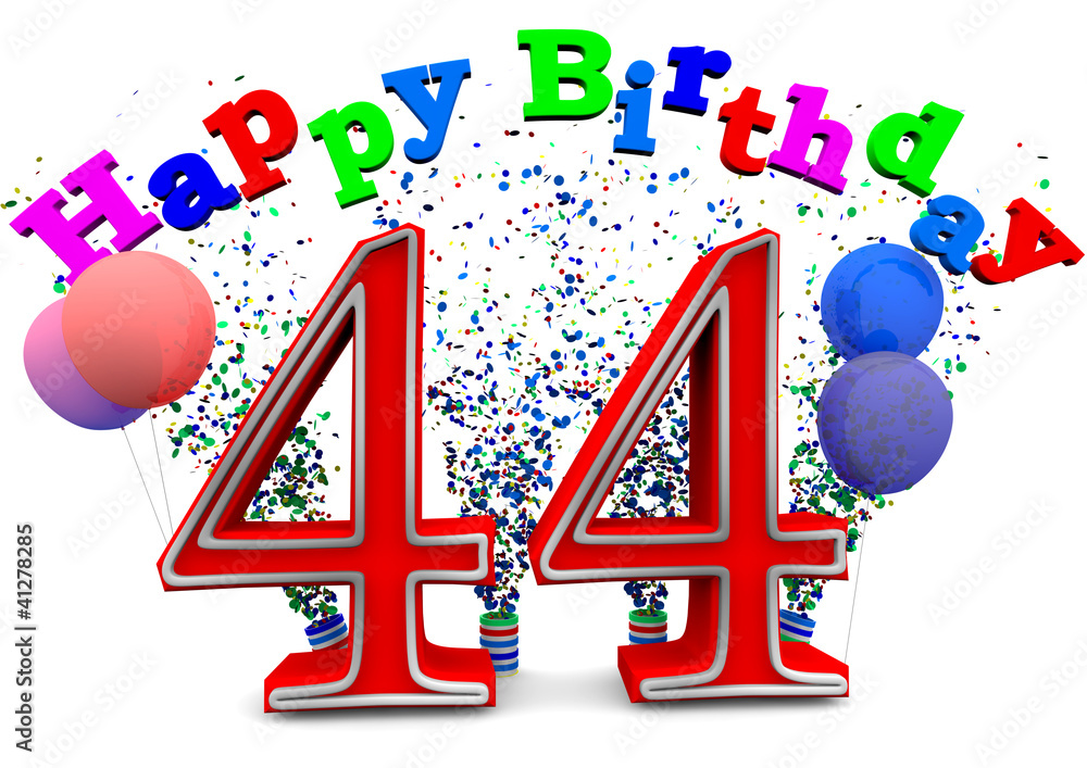 Happy Birthday 44 Stock Illustration | Adobe Stock