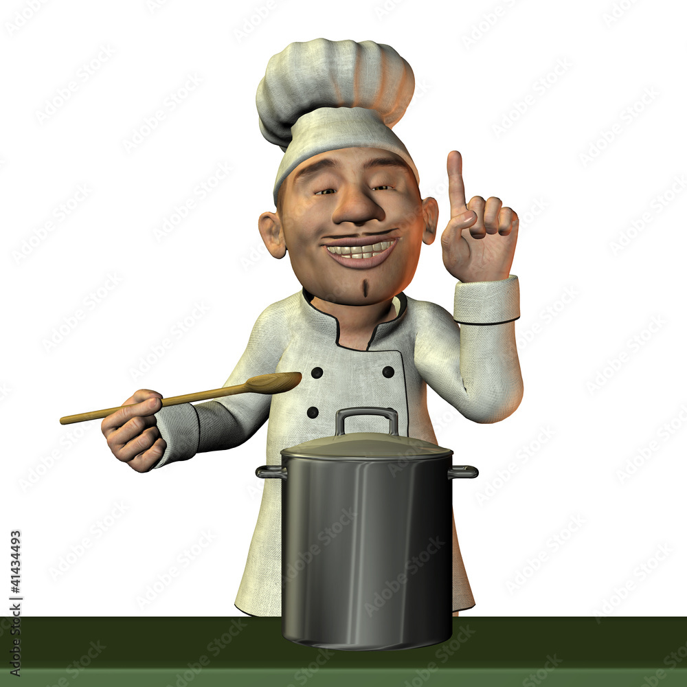 Stock-Illustration „Küchenchef beim Abschmecken“ | Adobe Stock