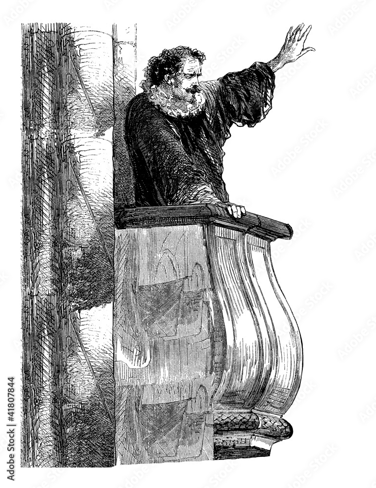 Preacher - 18th century Stock Illustration | Adobe Stock