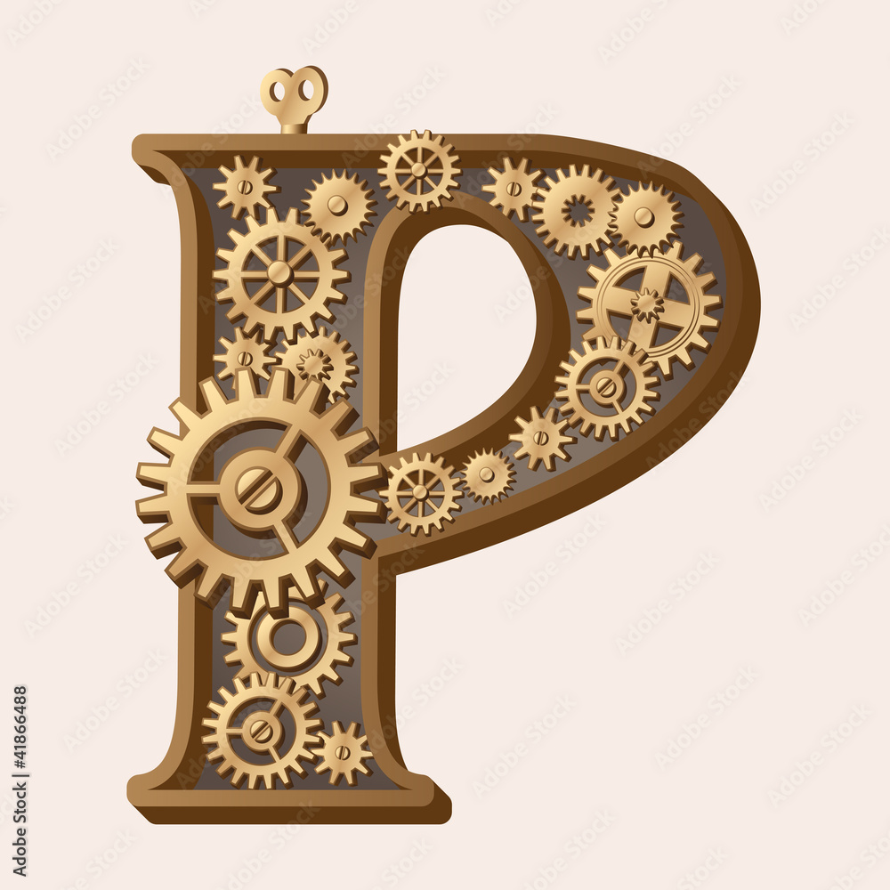 Mechanical alphabet Stock Vector | Adobe Stock