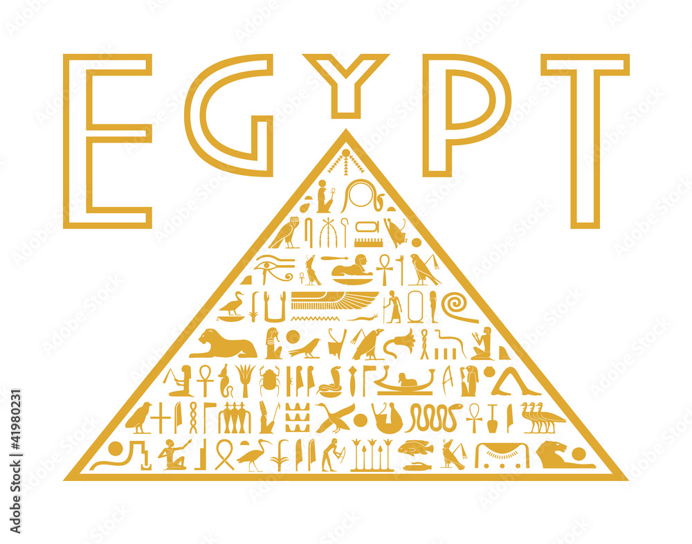Pyramid of the hieroglyphs Stock Vector | Adobe Stock