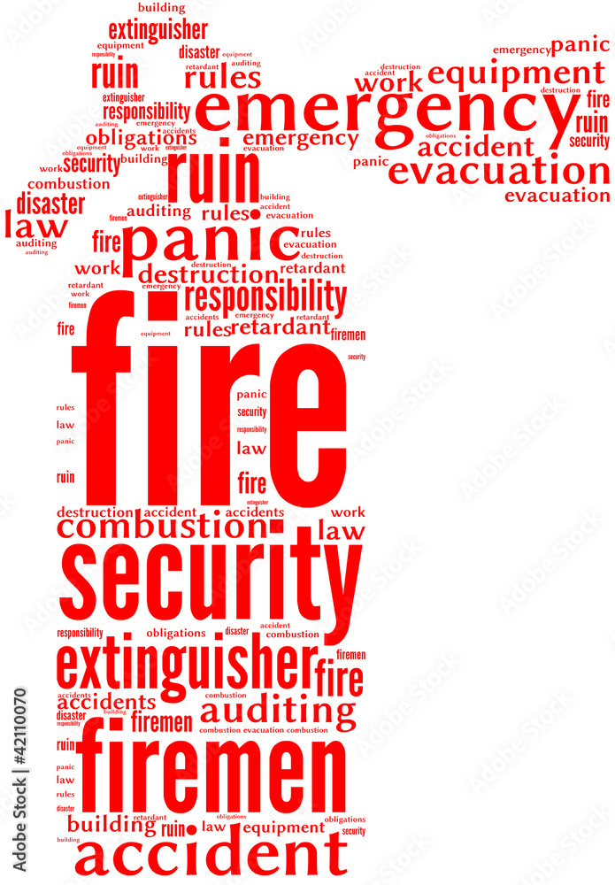 fire extinguisher pictogram tag cloud Stock Illustration | Adobe Stock