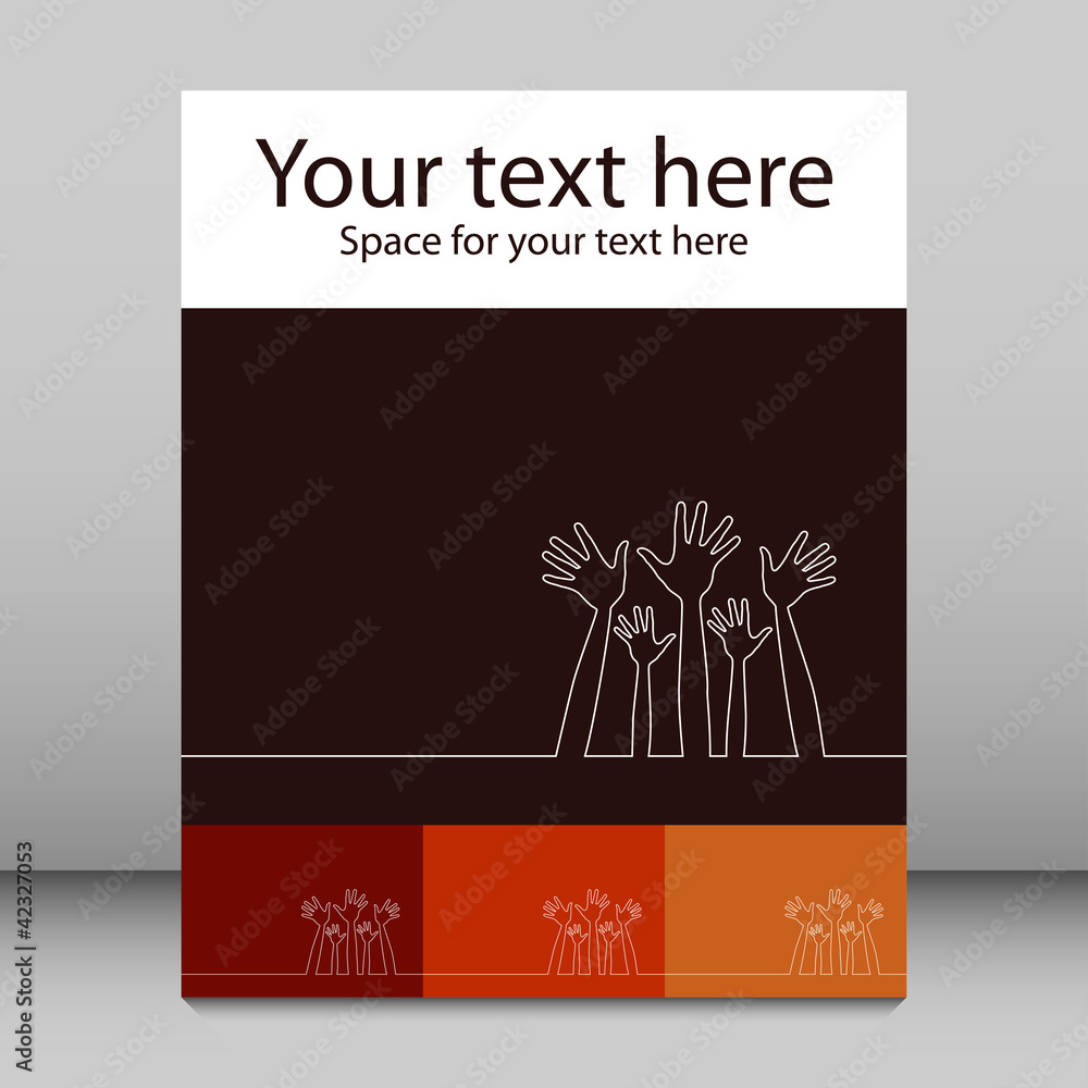 Simple line illustration of hands leaflet design. Stock Vector | Adobe ...