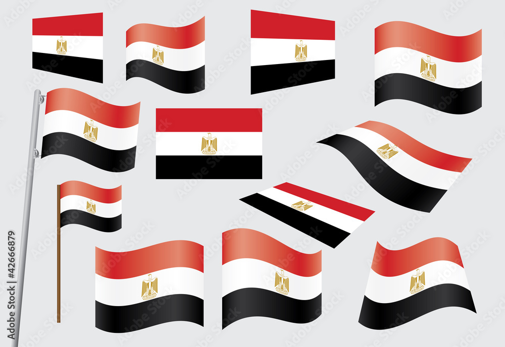 set of flags of Egypt vector illustration Stock Vector | Adobe Stock