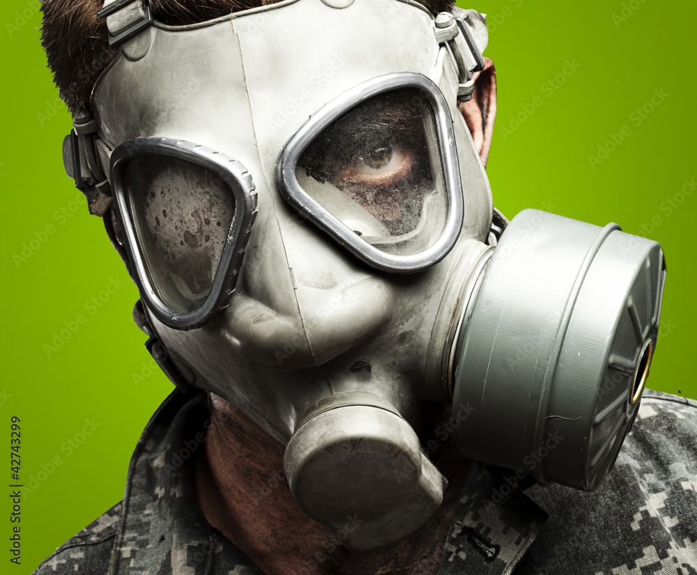 soldier with gas mask Stock Photo | Adobe Stock