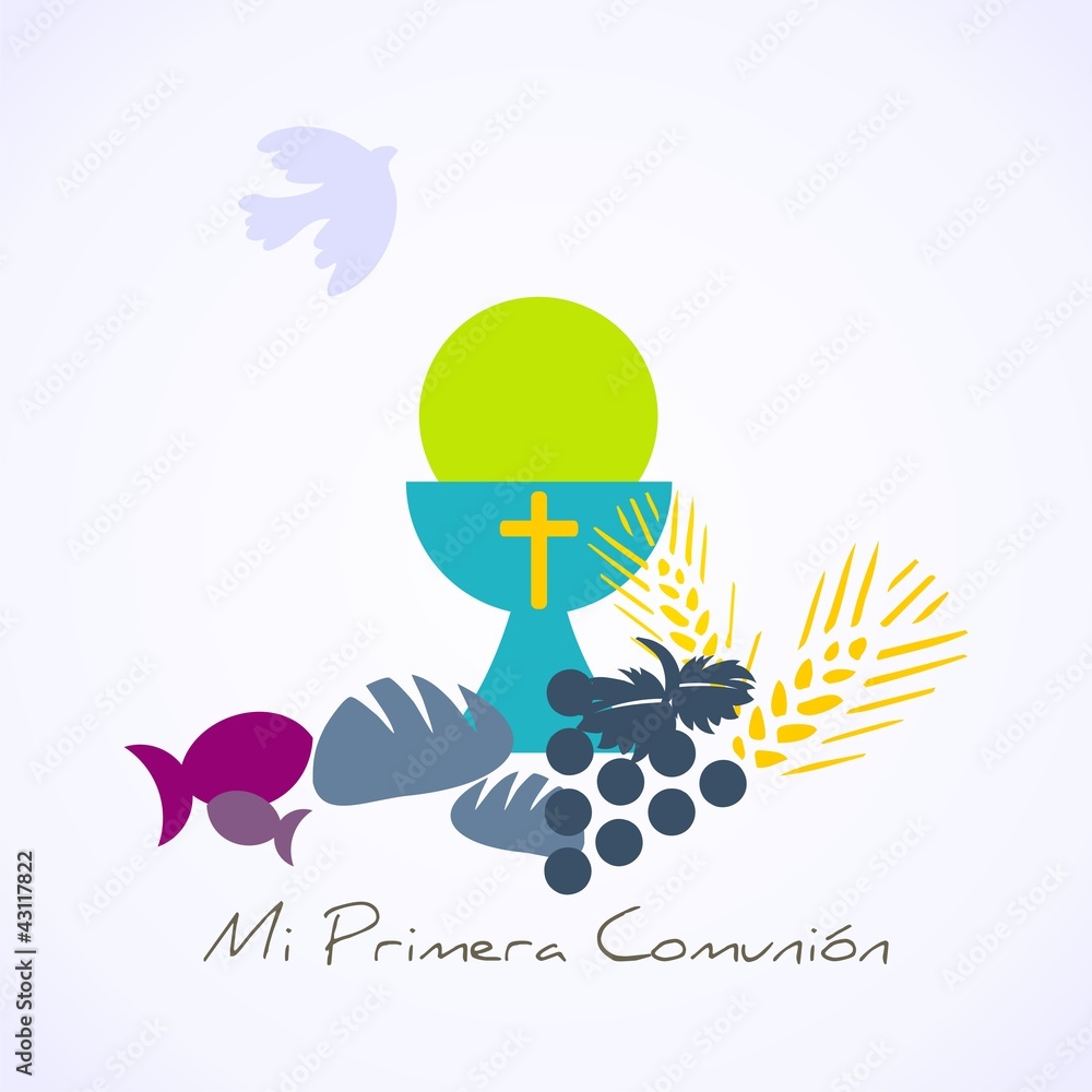 MI PRIMERA COMUNION Stock Vector | Adobe Stock
