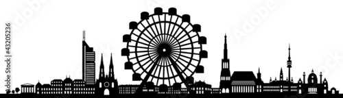Wien Skyline Riesenrad Stock Vector | Adobe Stock