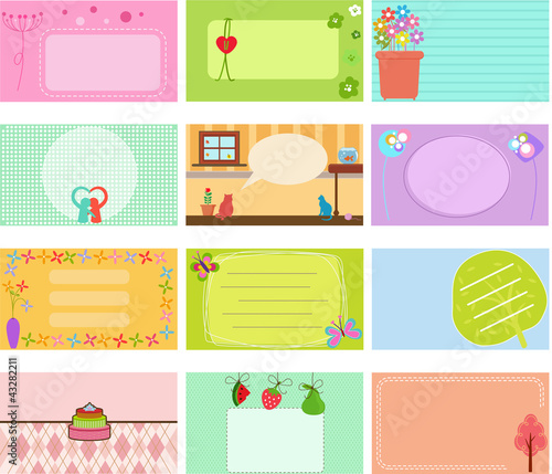 A Cute Collection of Vector Label / Name card / Tag in pastel - Buy ...