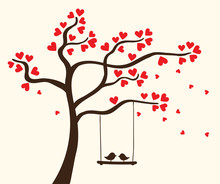 Tree, Birds And Hearts Free Stock Photo - Public Domain Pictures