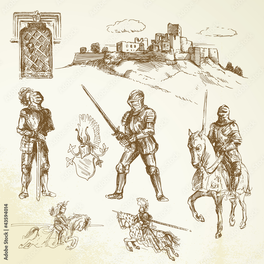 medieval knights Stock Vector | Adobe Stock
