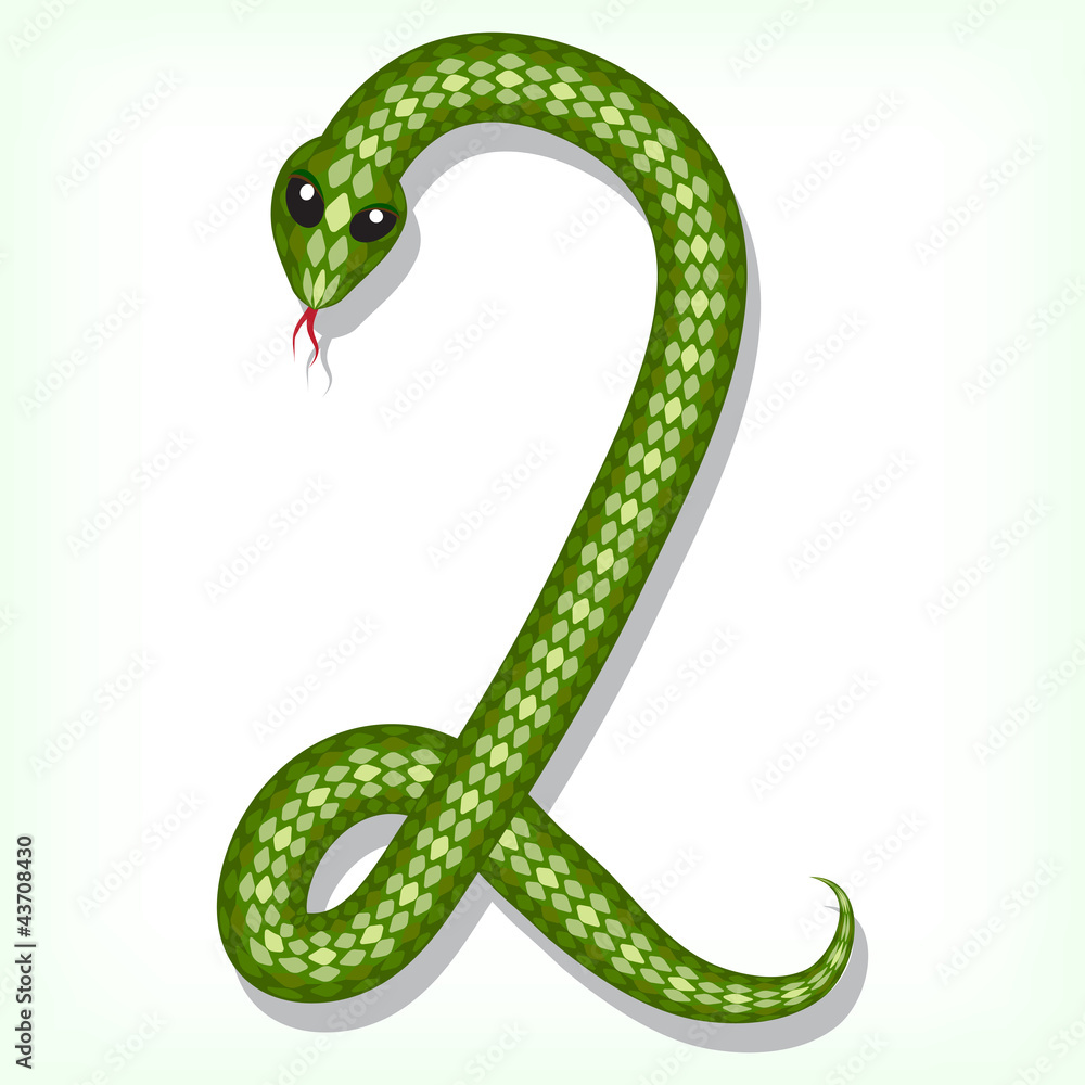 Snake font. Digit 2 Stock Vector | Adobe Stock