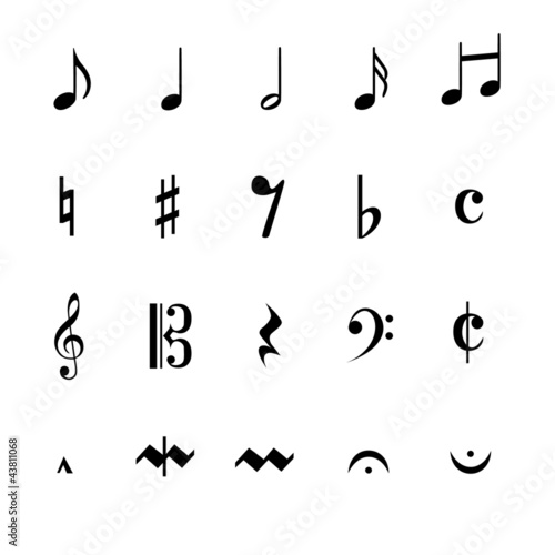 Musik Noten Zeichen Stock-Vektorgrafik | Adobe Stock