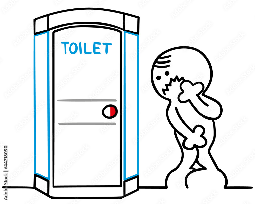Stock-Vektorgrafik „figur muss dringend auf toilette“ | Adobe Stock