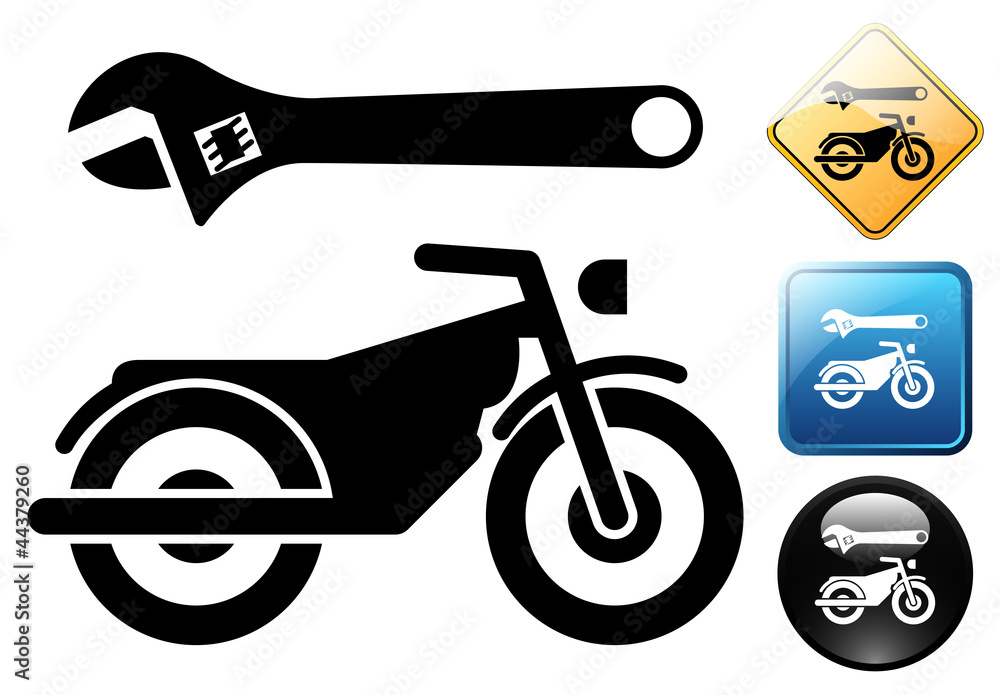 Motorcycle repair pictogram and icons Stock Vector | Adobe Stock