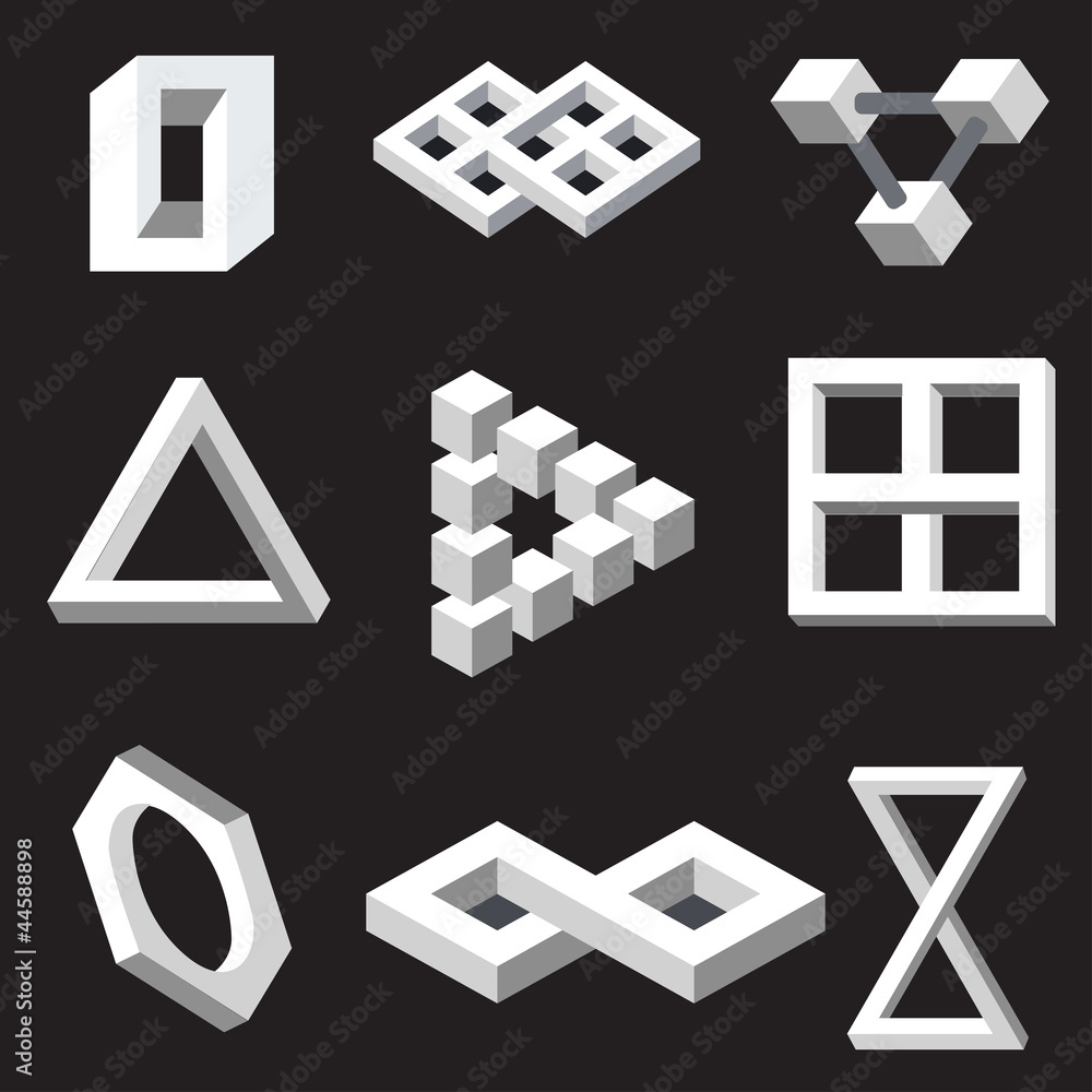 Optical illusion symbols. Vector illustration. Stock Vector | Adobe Stock
