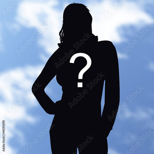 silhouette, inconnu, qui, personne, ombre, interrogation, - Buy this ...