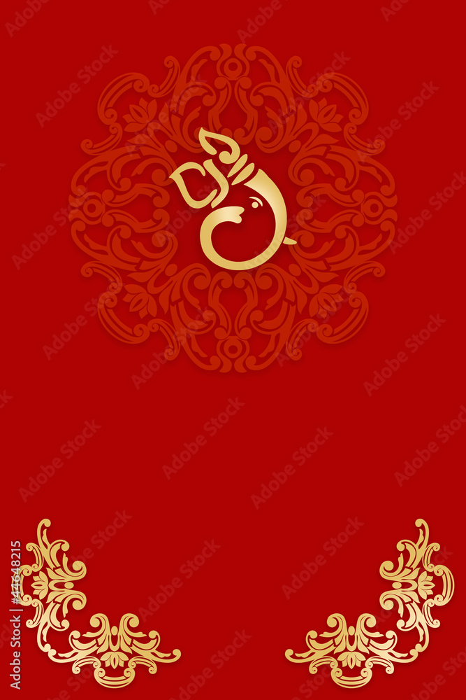 Greetings & Invitation card with Ganesha,India Stock Illustration ...