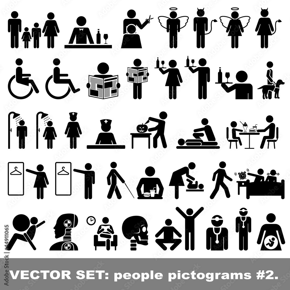 Vector Set: People pictograms #2 Stock Vector | Adobe Stock