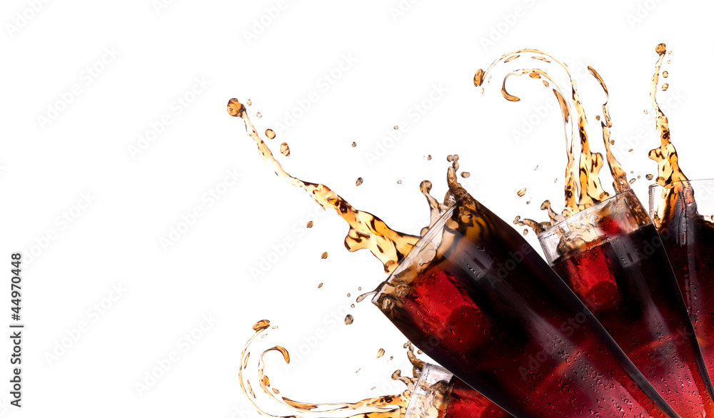 Fresh coke background with splash Stock Photo | Adobe Stock