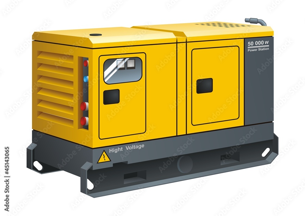Stationary Diesel Generator vector Stock Vector | Adobe Stock