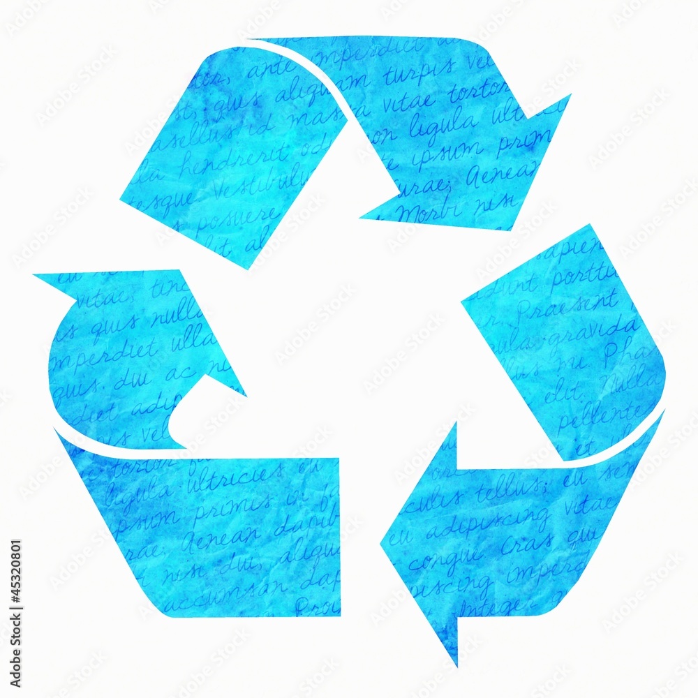 Símbolo y textura de papel reciclable. Stock Illustration | Adobe Stock