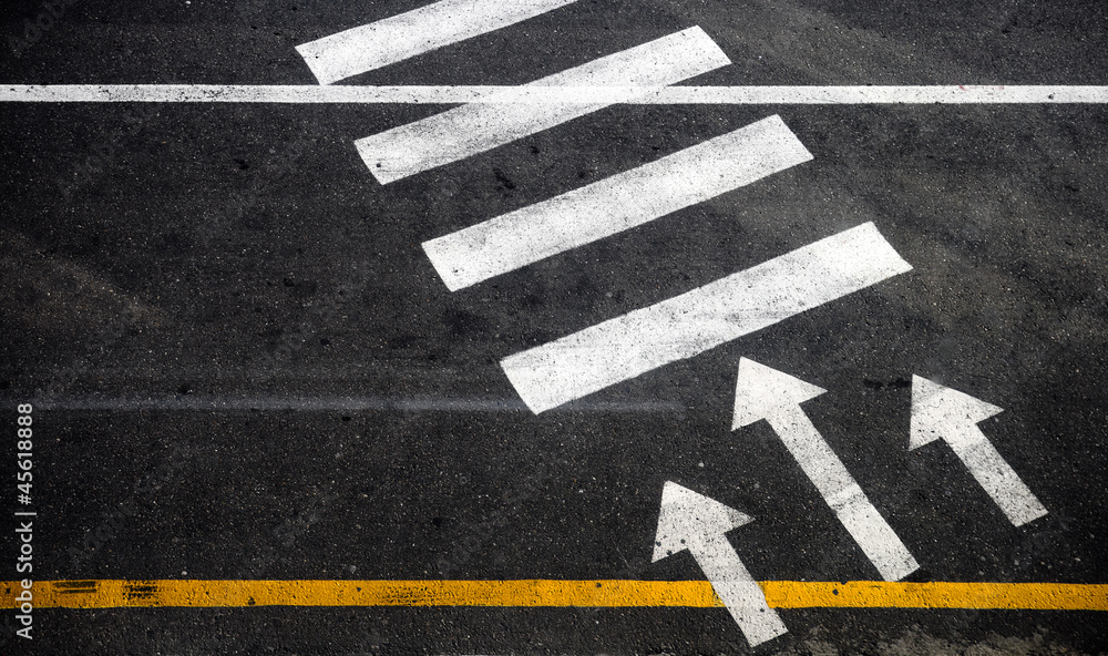 Pedestrian crossing with road marking Stock Photo | Adobe Stock