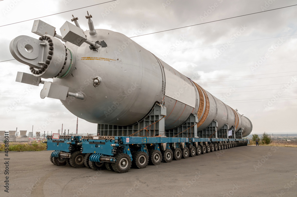 Transporting mega installation to refinery Stock Photo | Adobe Stock