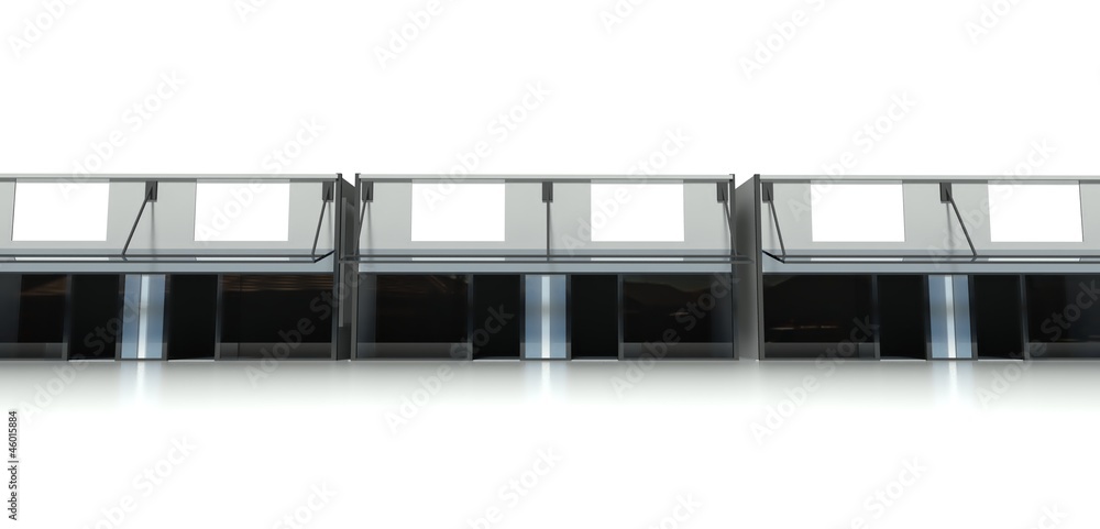 3d storefront background, buildings in row Stock Illustration | Adobe Stock