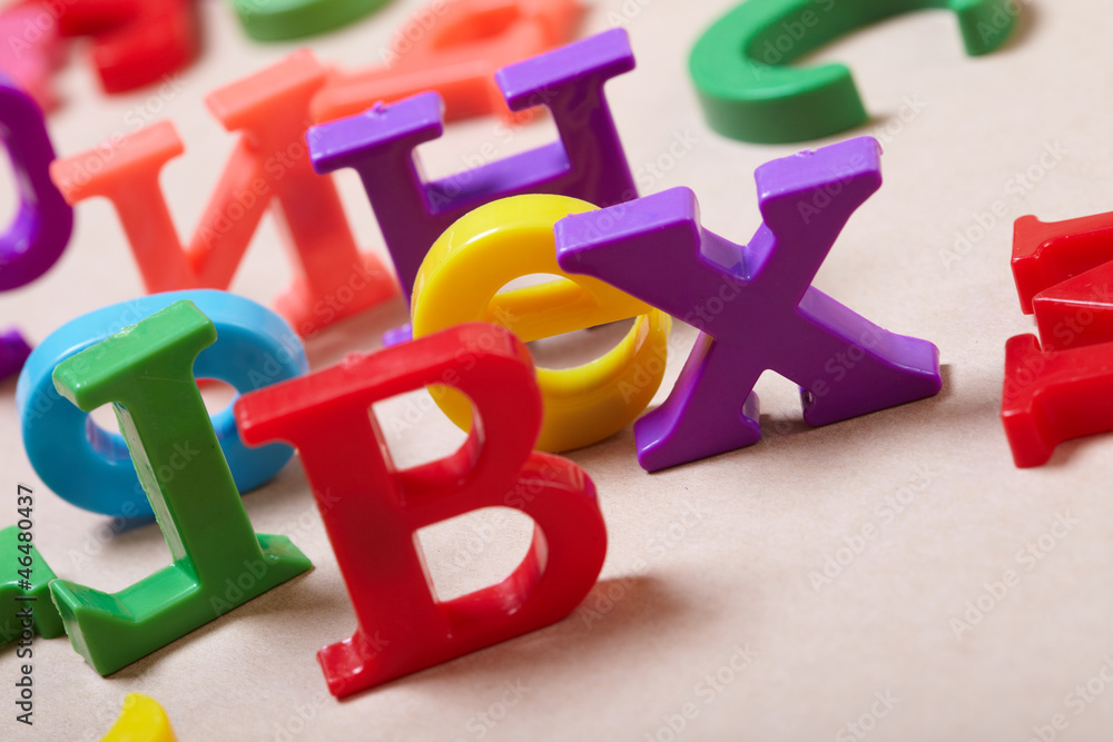 Plastic alphabet letters Stock Photo | Adobe Stock