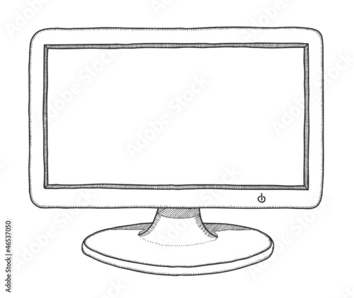 Hand drawn monitor, vector illustration Stock 벡터 | Adobe Stock