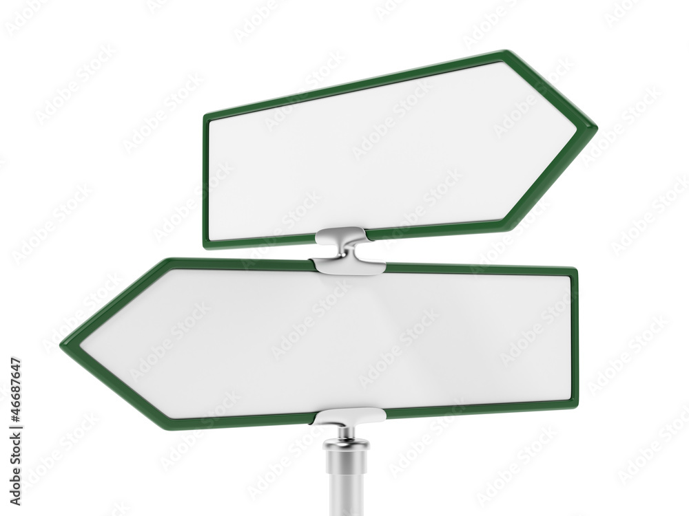 Blank two road signs close-up Stock Illustration | Adobe Stock