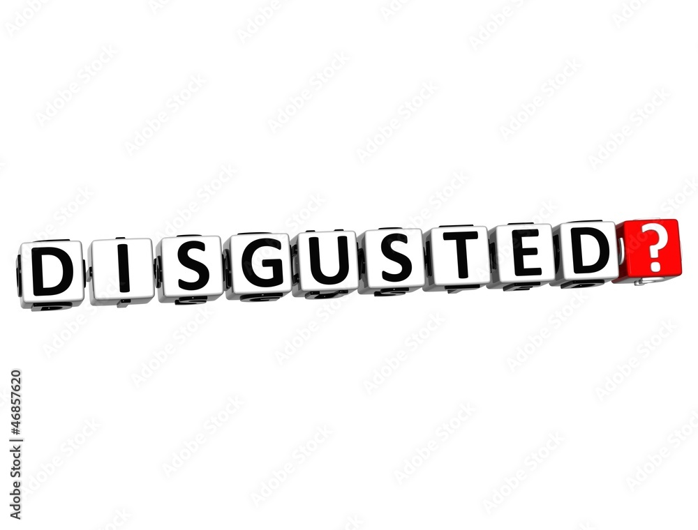 3D Disgusted Button Click Here Block Text Stock Illustration | Adobe Stock