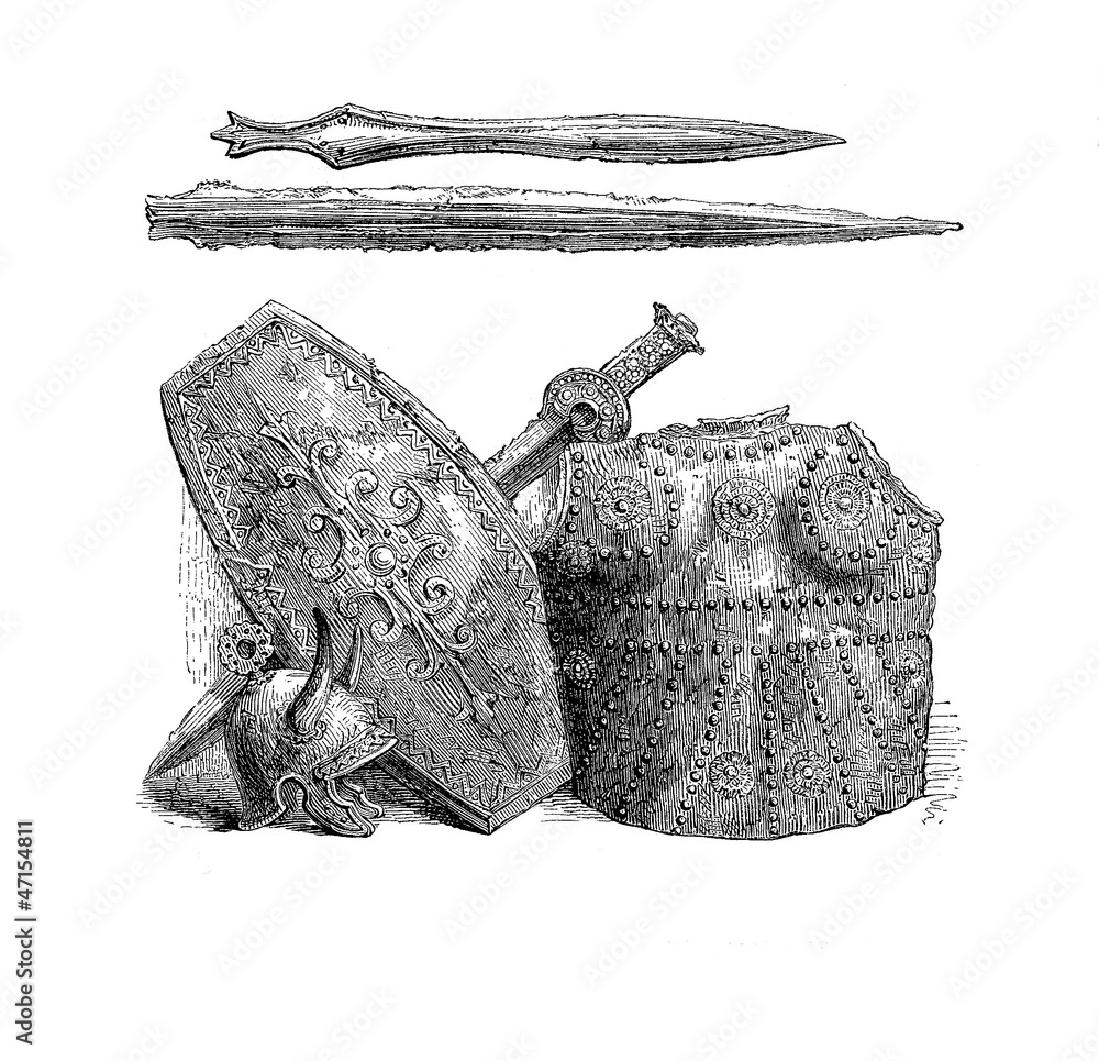 Ancient Gaul : Weapons & Armour - Armement Gaulois Stock Illustration ...
