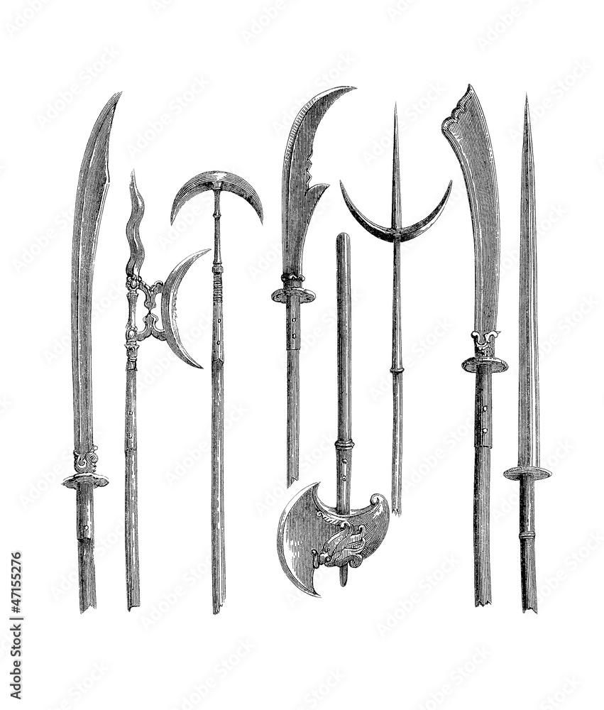 China : Ancient Weapons - Armes anciennes Stock Illustration | Adobe Stock
