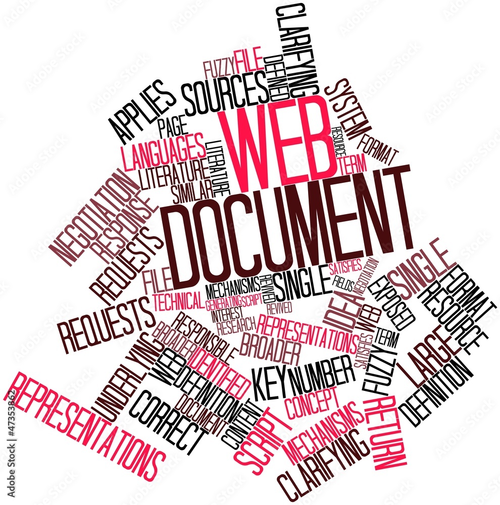Word cloud for Web document Stock Illustration | Adobe Stock