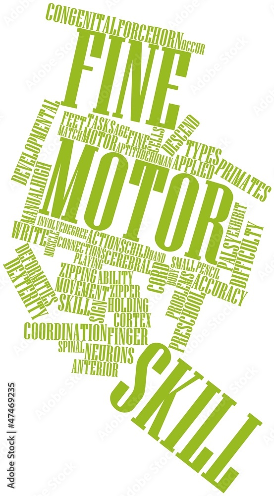 Word cloud for Fine motor skill Stock Illustration | Adobe Stock