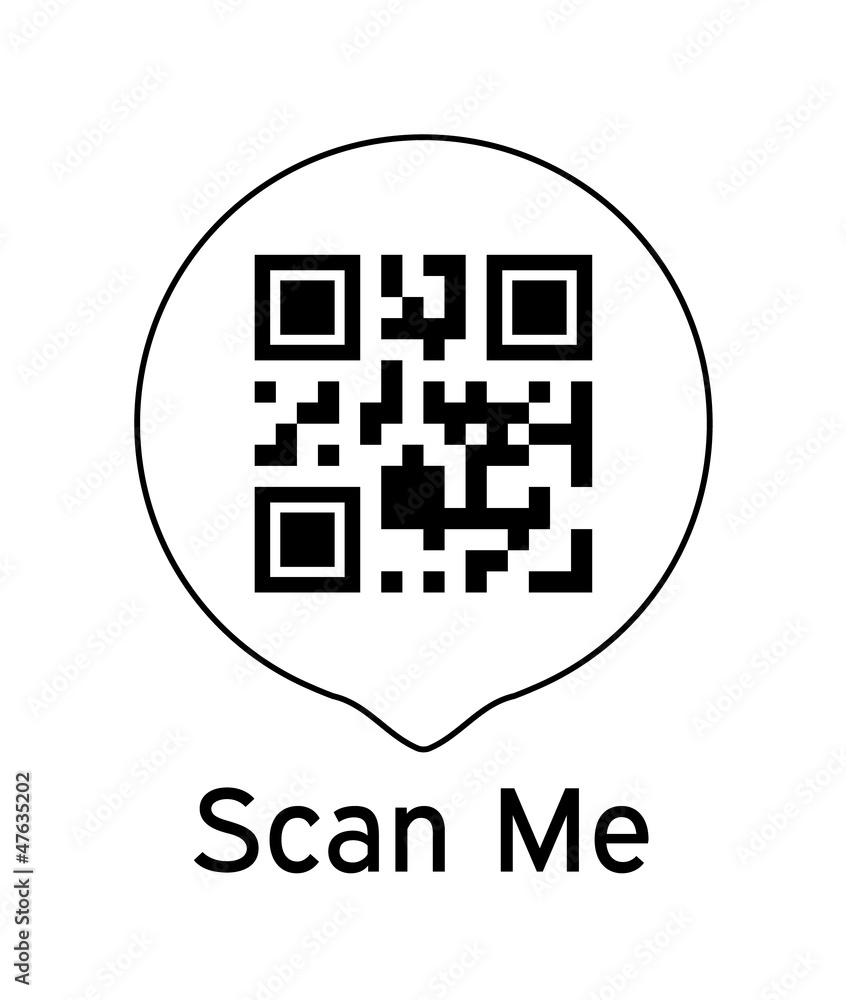 QR Code Scan Me Stock Vector | Adobe Stock