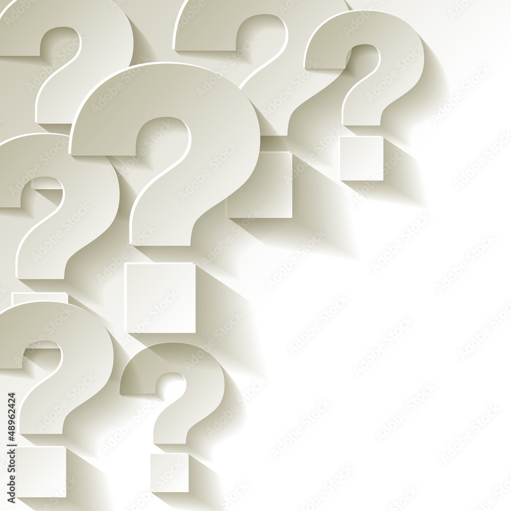 die Fragezeichen Papier Weiss Stock Vector | Adobe Stock