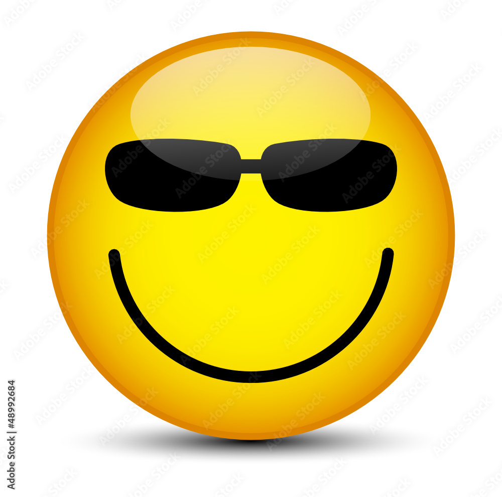 Stock-Vektorgrafik „Smiley mit Sonnenbrille“ | Adobe Stock